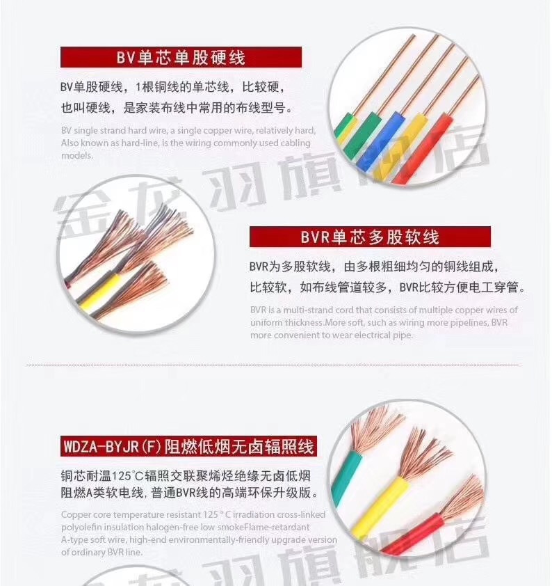 金龙羽家装电线低烟无卤辐照线WDZA-BYJR(F)-6 真金125系列电线-阿里巴巴