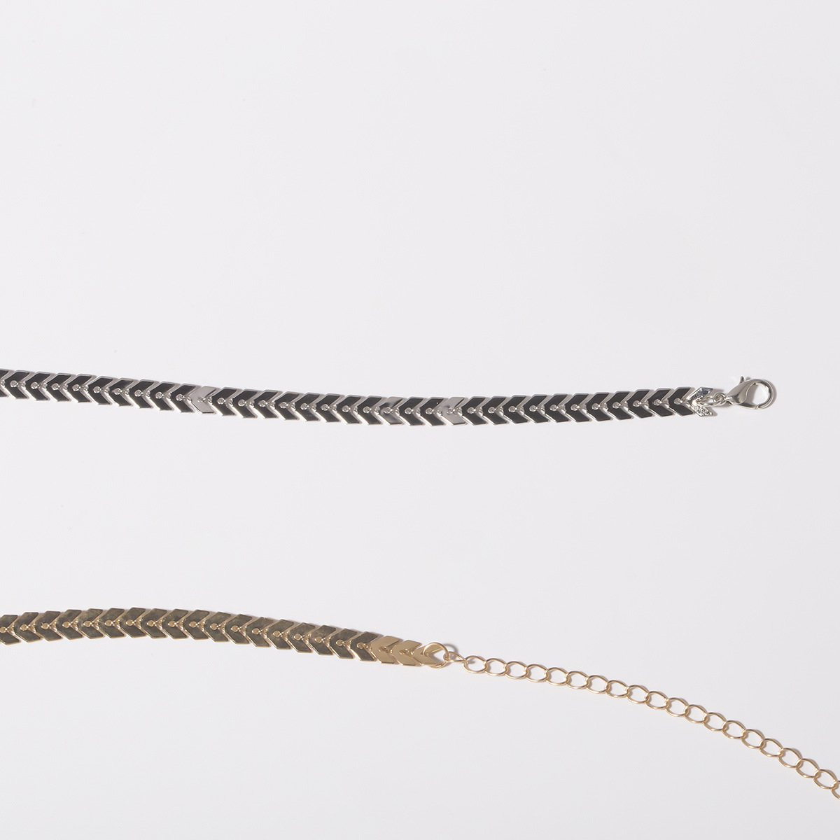 Womens geometry aircraft chain arrow plating metal NHXR141849