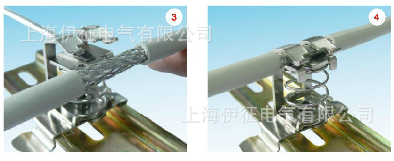 屏蔽线压线框KLBU4-13.5RL TS35/DIN35轨道型安装电磁屏蔽电缆夹-阿里巴巴