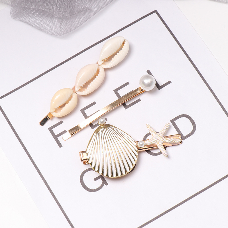 Womens Starfish Shell Beads Conch Shell Mix Material Hair Accessories ...