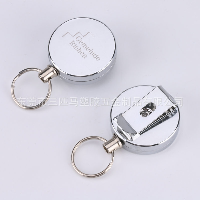 4cm半金属钢丝尼龙 防盗防丢伸缩钥匙扣 伸缩扣易拉扣来图定制-阿里巴巴