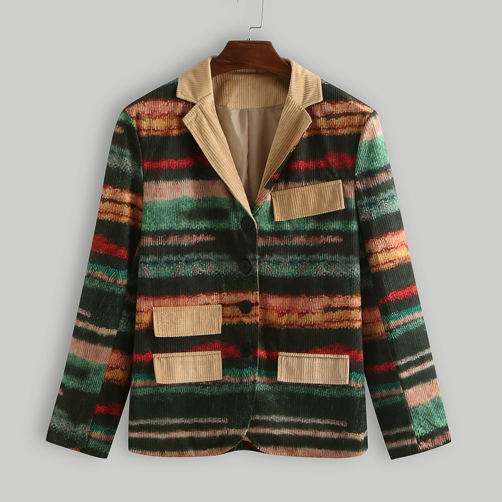 Fashion Print Personality Loose Lapel Men's Casual Blazer
