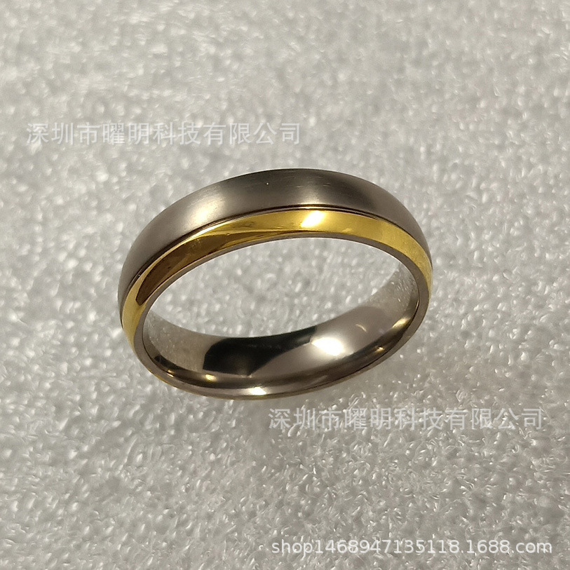 Pure Titanium Gold Jewelry Ring European and American Fashion Women's ...