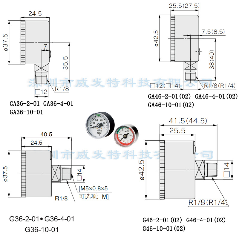 SMC G27-10-R1 G36-4-01 G46-10-01 GZ43-K-01 指针压力表 原装-阿里巴巴