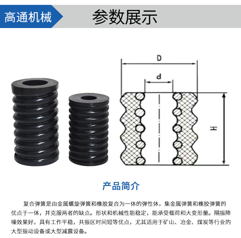 螺纹橡胶复合弹簧压缩螺纹橡胶缓冲柱矿用减震配件弹簧源头工厂-阿里巴巴