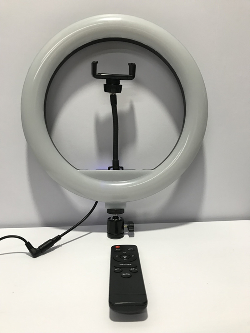 百科仕12寸补光灯遥控触摸灯美颜灯环形摄影灯YQ320A直播主播架-阿里巴巴