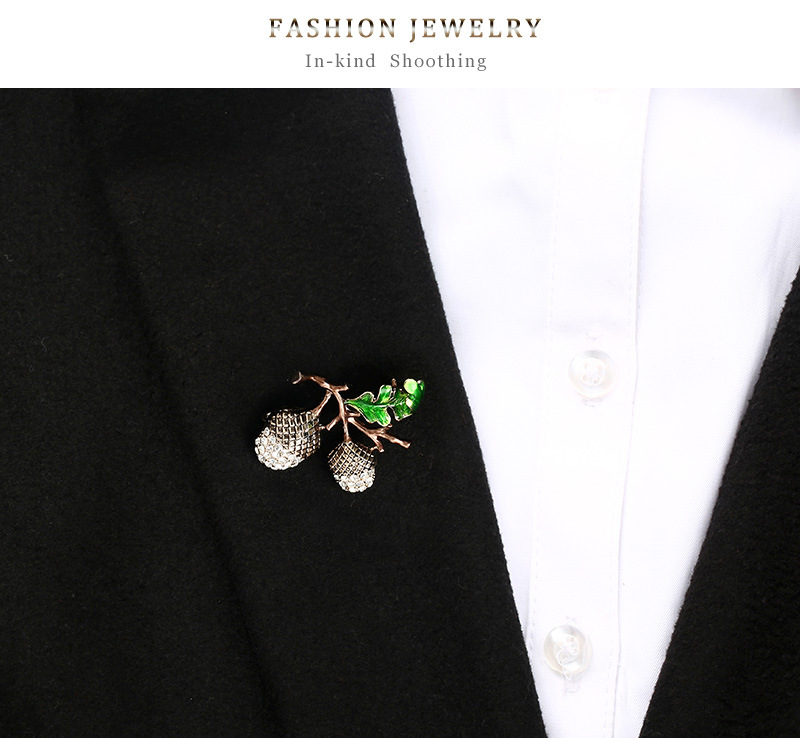 Womens Pine Cone Oil Hazelnut pine nuts Alloy Brooches DR190505120131