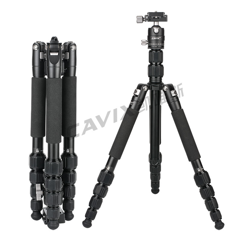 CAVIX/PF-284C单反相机温度计支架摄影摄像便携碳纤管三脚架套装-阿里巴巴
