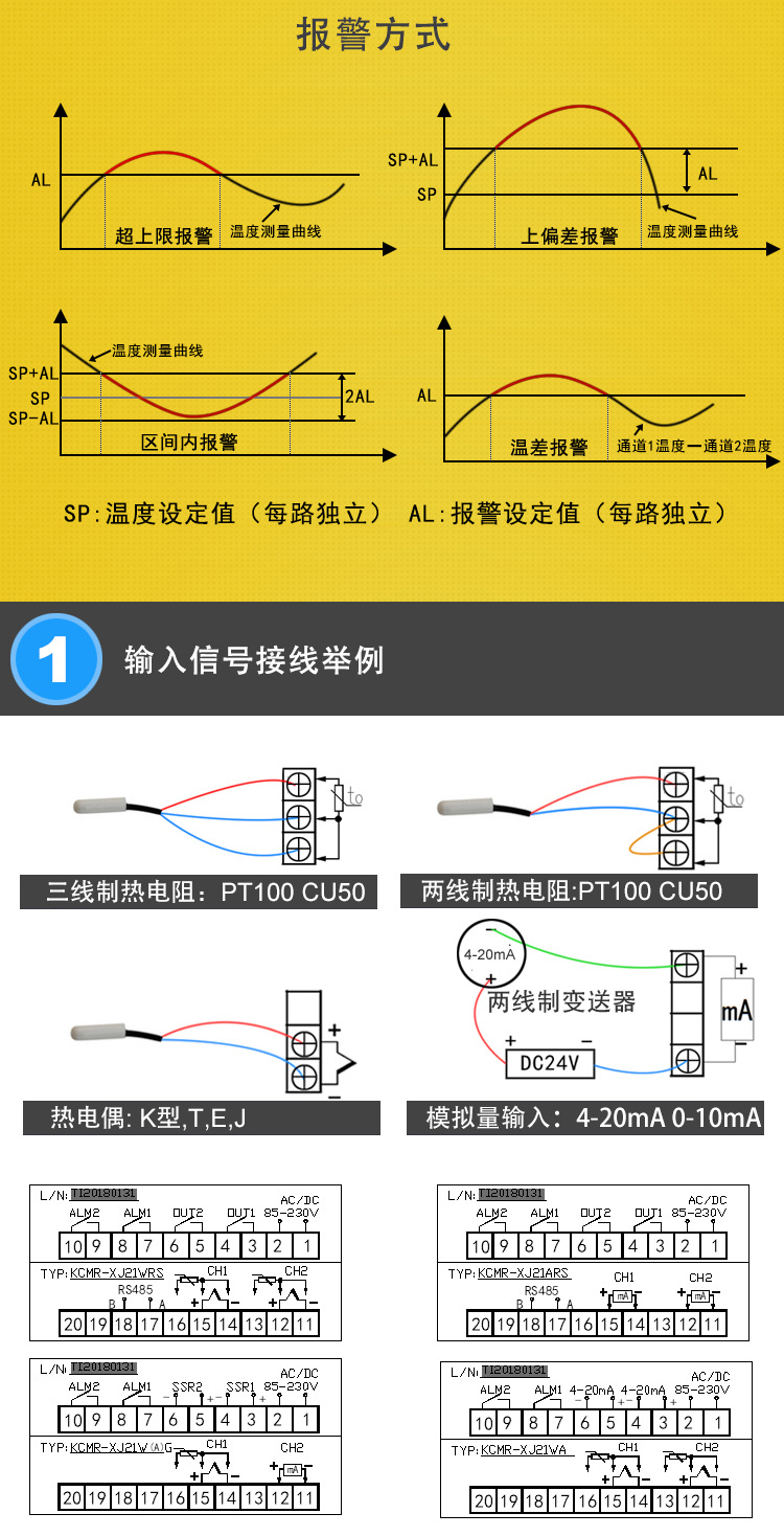 余姚精创仪表KCMR-XJ21WRS两路温控仪万能输入继电器输出带通讯-阿里巴巴
