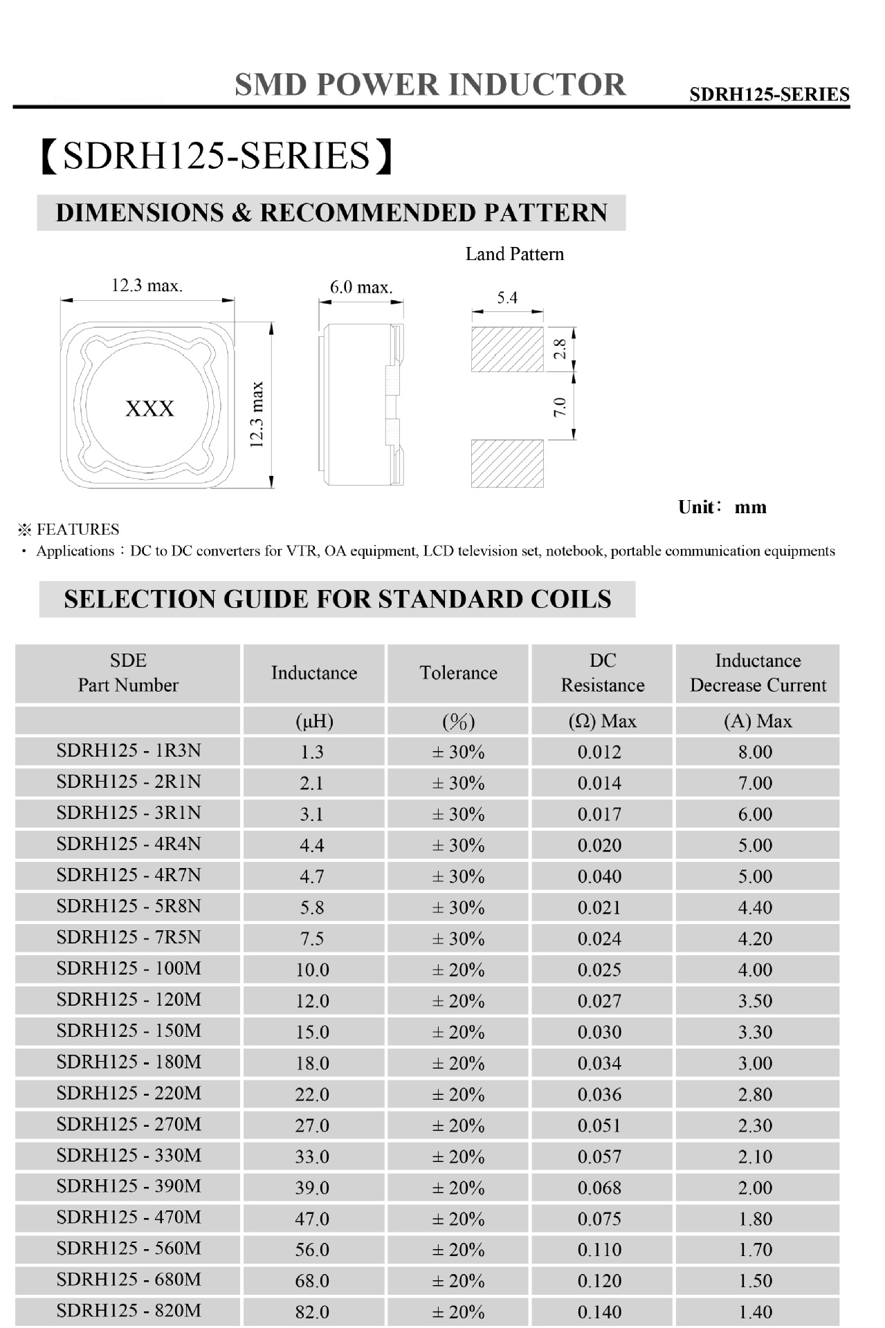 贴片屏蔽绕线功率电感 RH125-150M 15UH 12*12*5 3.3A-阿里巴巴