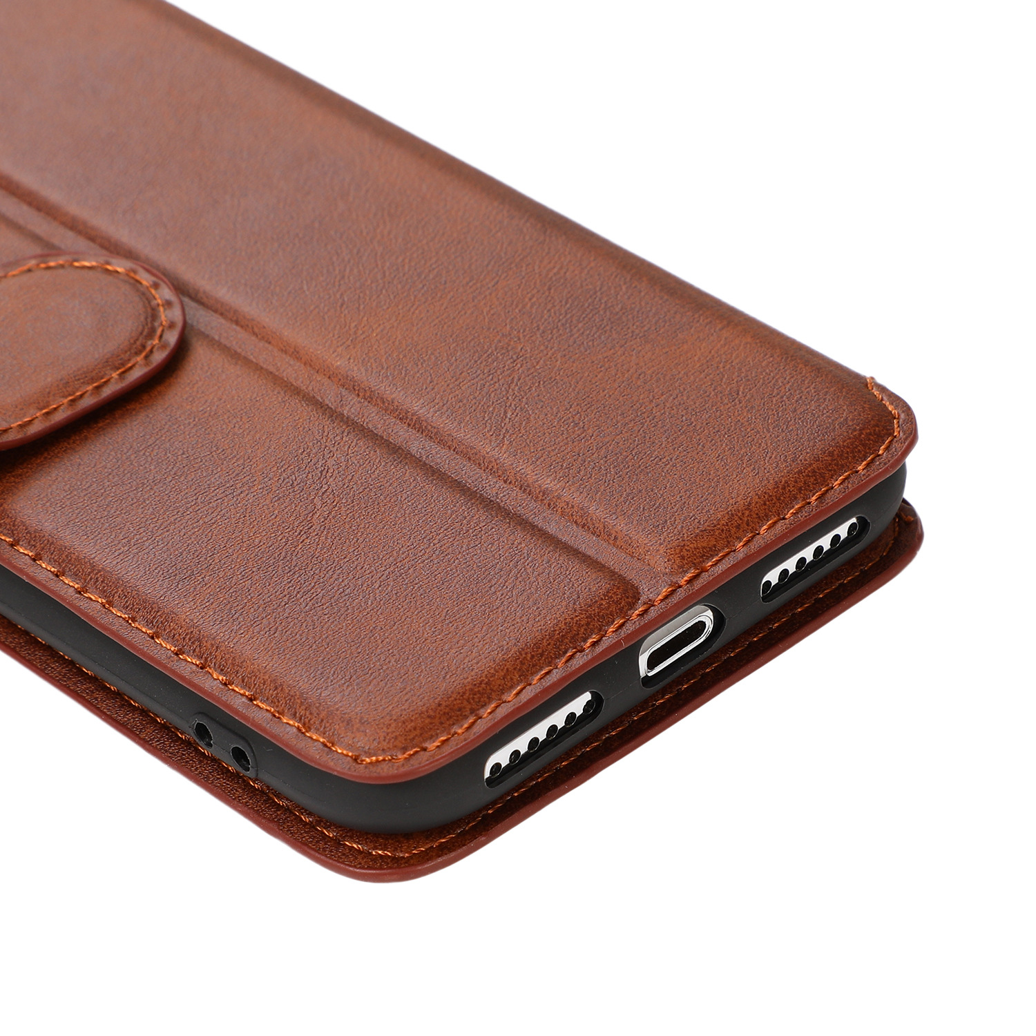 适用iPhone13手机皮套小牛纹XR超薄左右开皮套苹果11保护套钱包式-阿里巴巴