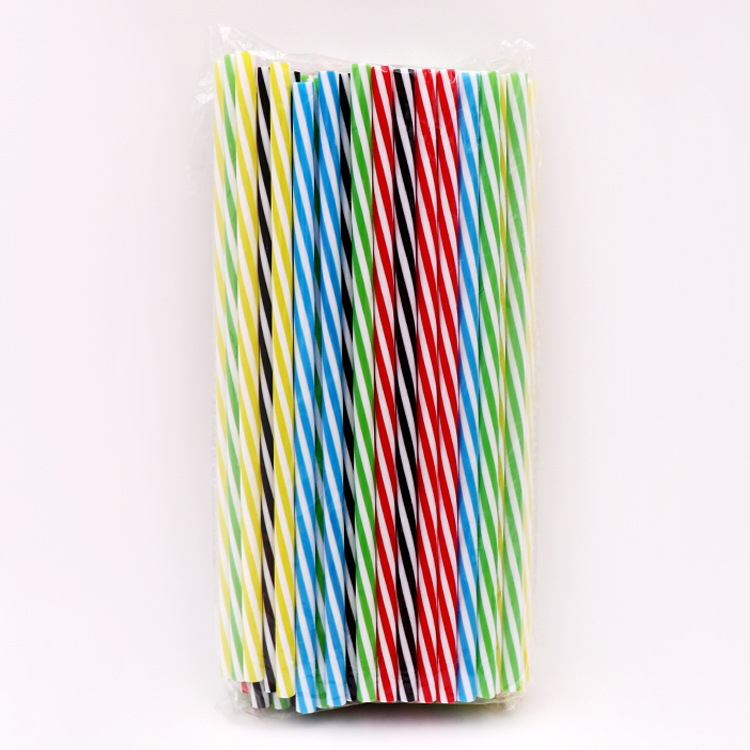 Hot 230mm Reusable Plastic Straws Fit Colored Hard Plastic Striped ...