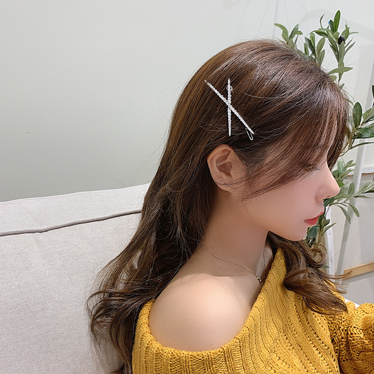 Wholesale rhinestone x cross simple hairpin - Nihaojewelry