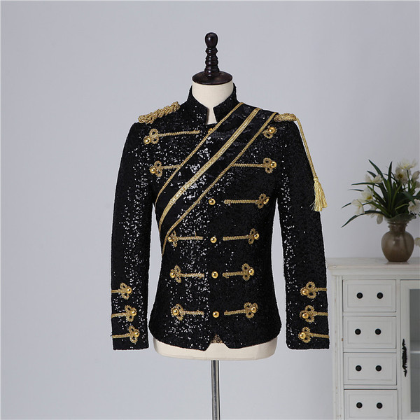 Michael Jackson Sequin costume nightclub bar men's band rock singer Costume