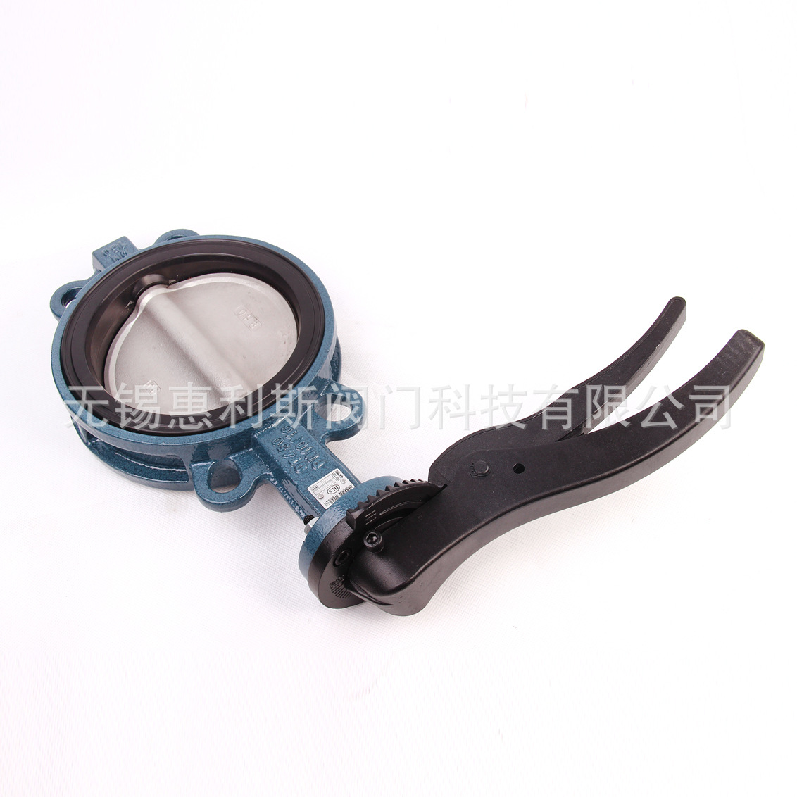 国标D71XP-16Q球墨铸铁手动对夹蝶阀铝合金手柄直通式软密封蝶阀-阿里巴巴