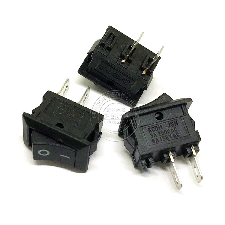 船型开关KCD11 10*15mm迷你微型黑色2脚2档船形翘板电源开关铜脚-阿里巴巴