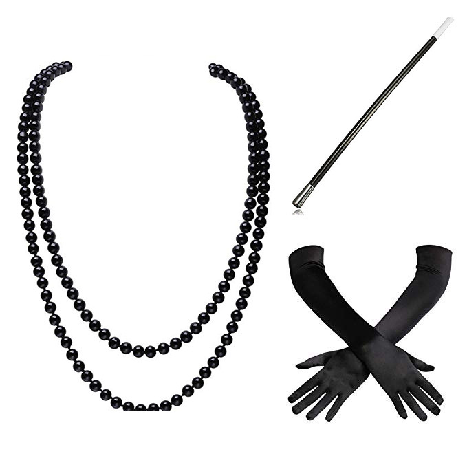 欧美亚马逊热销盖茨比舞会礼服套装搭配饰品黑色夸张羽毛发带头饰-阿里巴巴