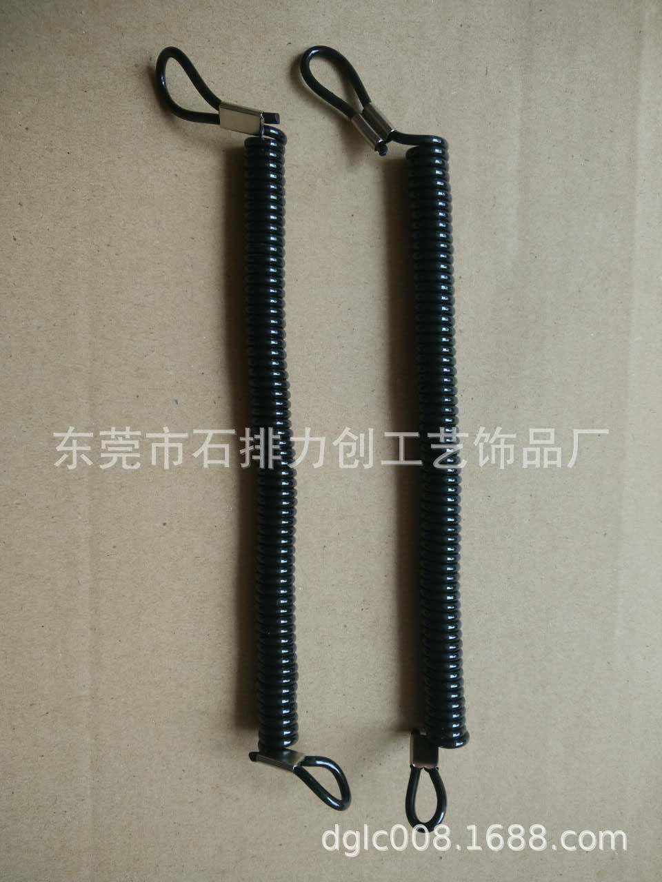 厂家直销弹簧绳钥匙扣 黑色PU弹簧绳箱包挂件 电话线弹力绳伸缩绳-阿里巴巴
