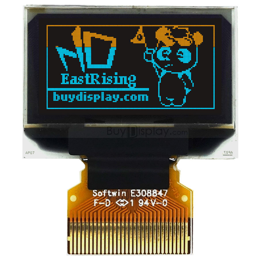 黄色+蓝色0.96寸OLED显示屏/显示模块/12864/128x64点阵/并串口-阿里巴巴