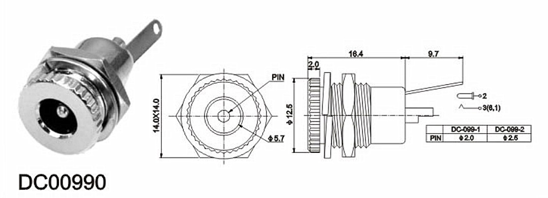 DC-099镀金电源插座5521 5525全铜15A大电流防水金属头DC母座镀金-阿里巴巴