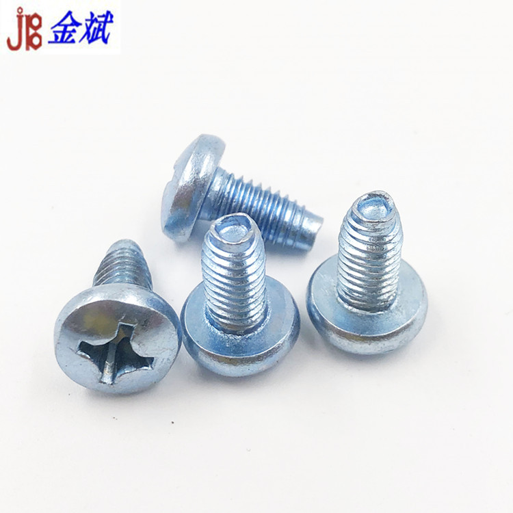 厂家直销盘头三角牙自锁螺丝 镀锌机柜螺丝 蓝白十字盘头自攻螺钉-阿里巴巴