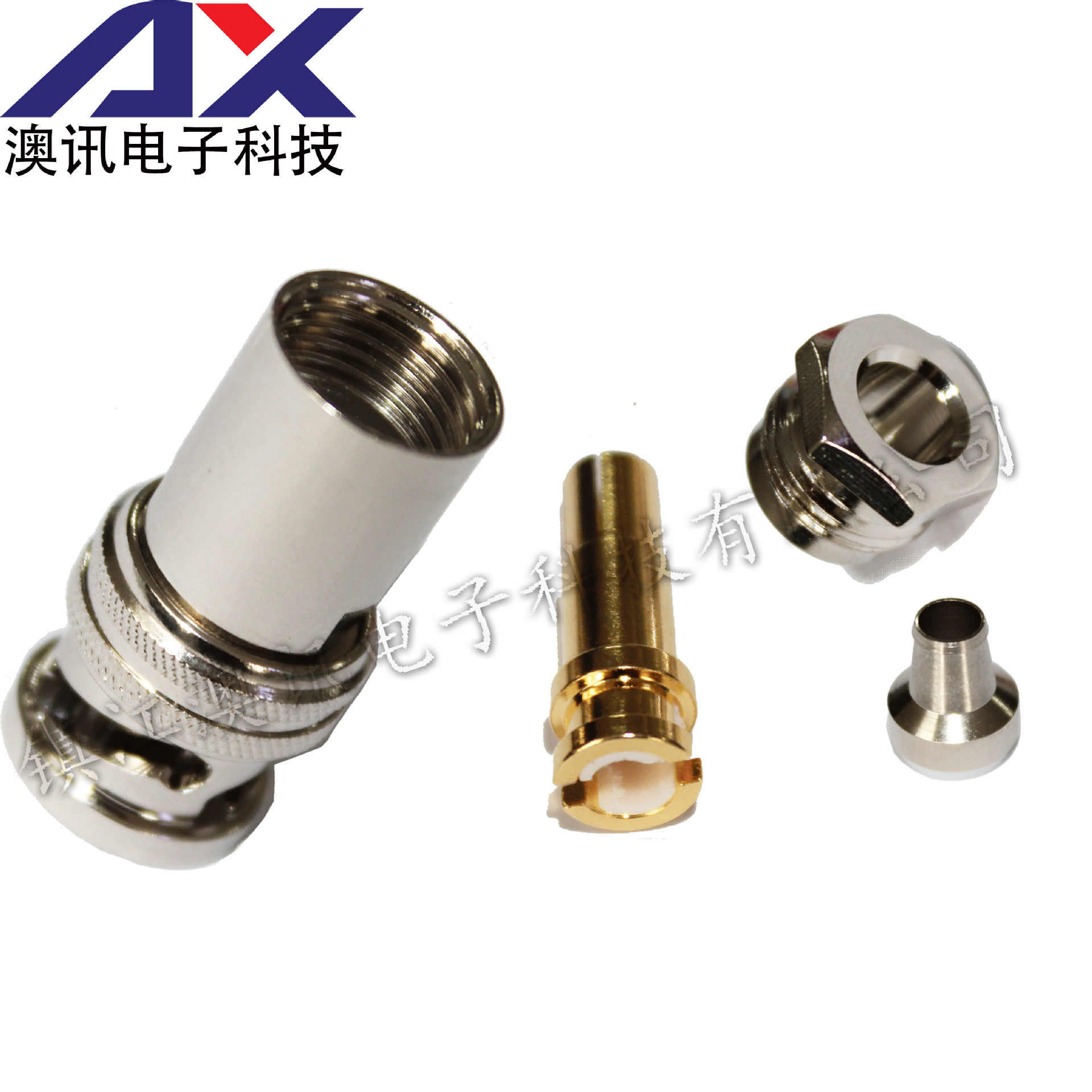 高频TRB BNC三同轴直式公头连接器PL75-47 1553B总线三卡口全铜-阿里巴巴