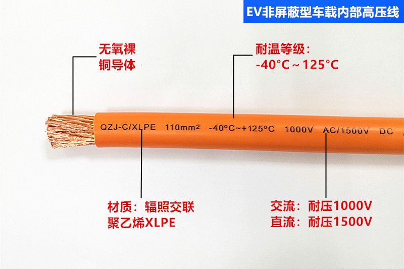EV新能源汽车高压线 QZJ-C/XLPE EV(P) 1.0mm² AC/DC 1500V-阿里巴巴
