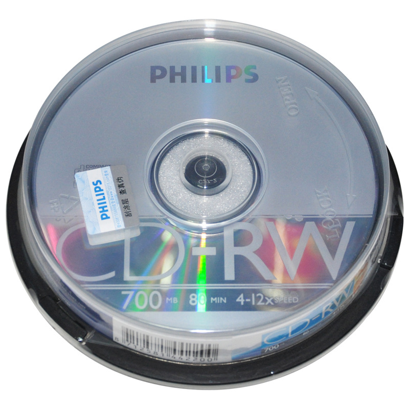 飞利浦可擦写光盘CD-RW可反复可擦写CD刻录盘插写光盘10片装-阿里巴巴