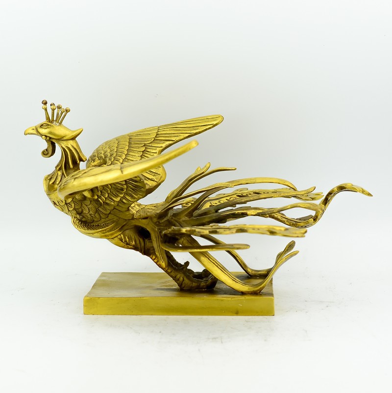 批发精工纯铜 凤凰摆设 龙凤呈祥 吉祥神兽 工艺品 结婚礼品摆件-阿里巴巴
