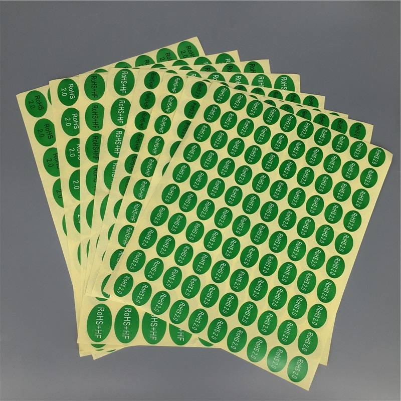 现货圆形椭圆HSF尾数ROHS+HF2.0黑字白字不干胶标签贴纸LOGO定制-阿里巴巴