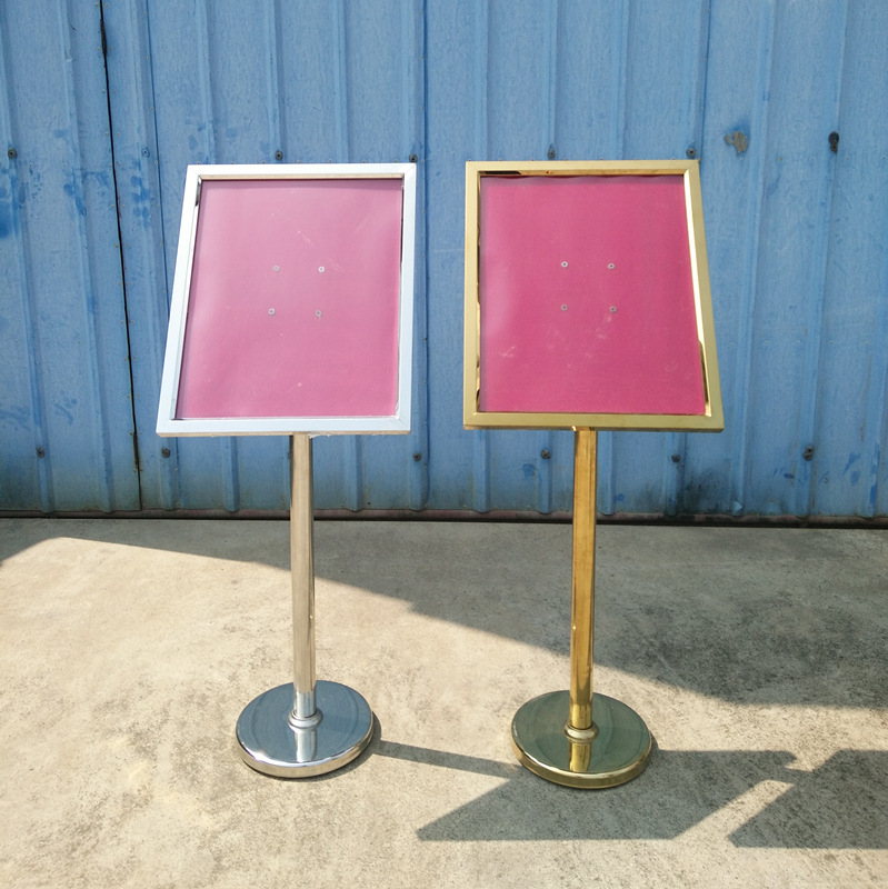 A2A3立式广告牌不锈钢指示牌 立式斜面水牌 钛金广告展示架-阿里巴巴