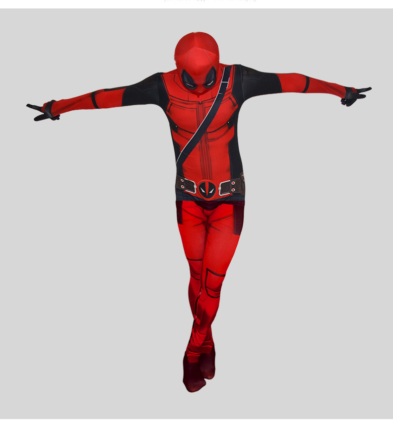 万圣节cosplay死侍Deadpool连体紧身衣服装动漫表演服漫威电影服-阿里巴巴