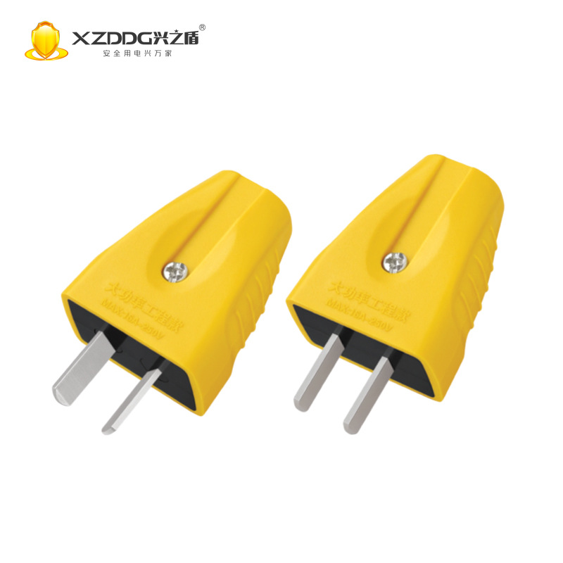 厂家批发一体铜大功率二插头PC聚碳单相二极插头2脚两脚转动插只-阿里巴巴