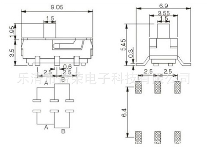 厂家批发MSS22C02 贴片两档耐高温拨动开关 2挡迷你SMT滑动开关-阿里巴巴