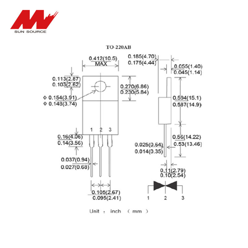 大功率插件二极管 肖特基二极管MBR40100CT 40A 100V TO-220AB-阿里巴巴