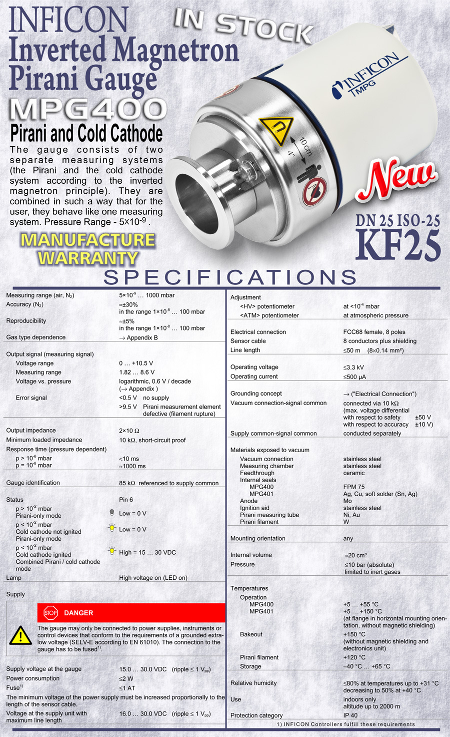INFICON MPG400 KF-ISO DN 25, KF25 真空计 真空泵配件-阿里巴巴