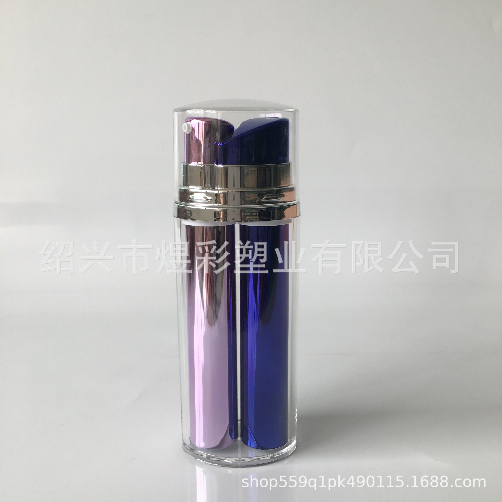 透明BB霜瓶亚克力双管瓶30ml真空双管乳液瓶化妆品包材15ml*x2-阿里巴巴