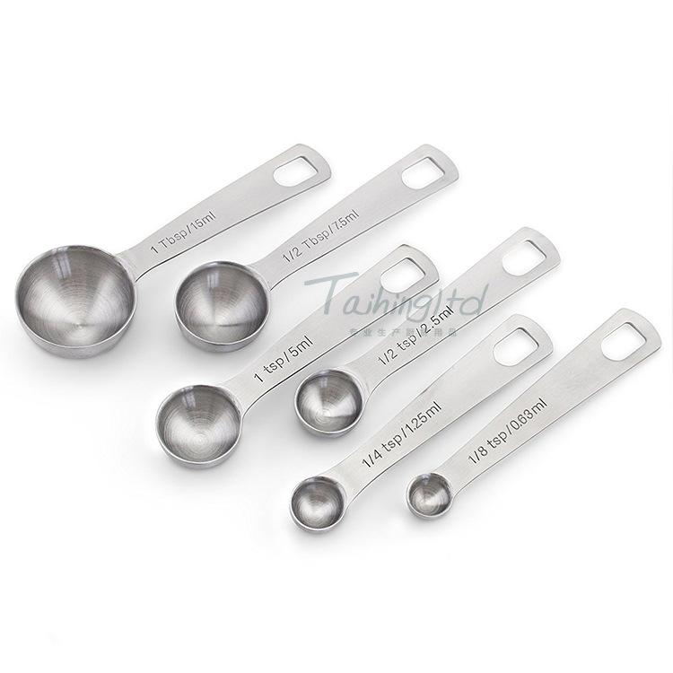 Six piece set of stainless steel measuring spoon multi-purpose ...