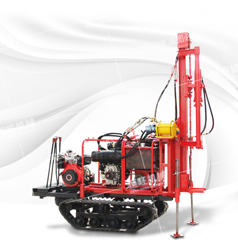 恒旺履带式气动潜孔钻机小型冲击式潜孔设备山地戈壁勘探钻井钻机-阿里巴巴