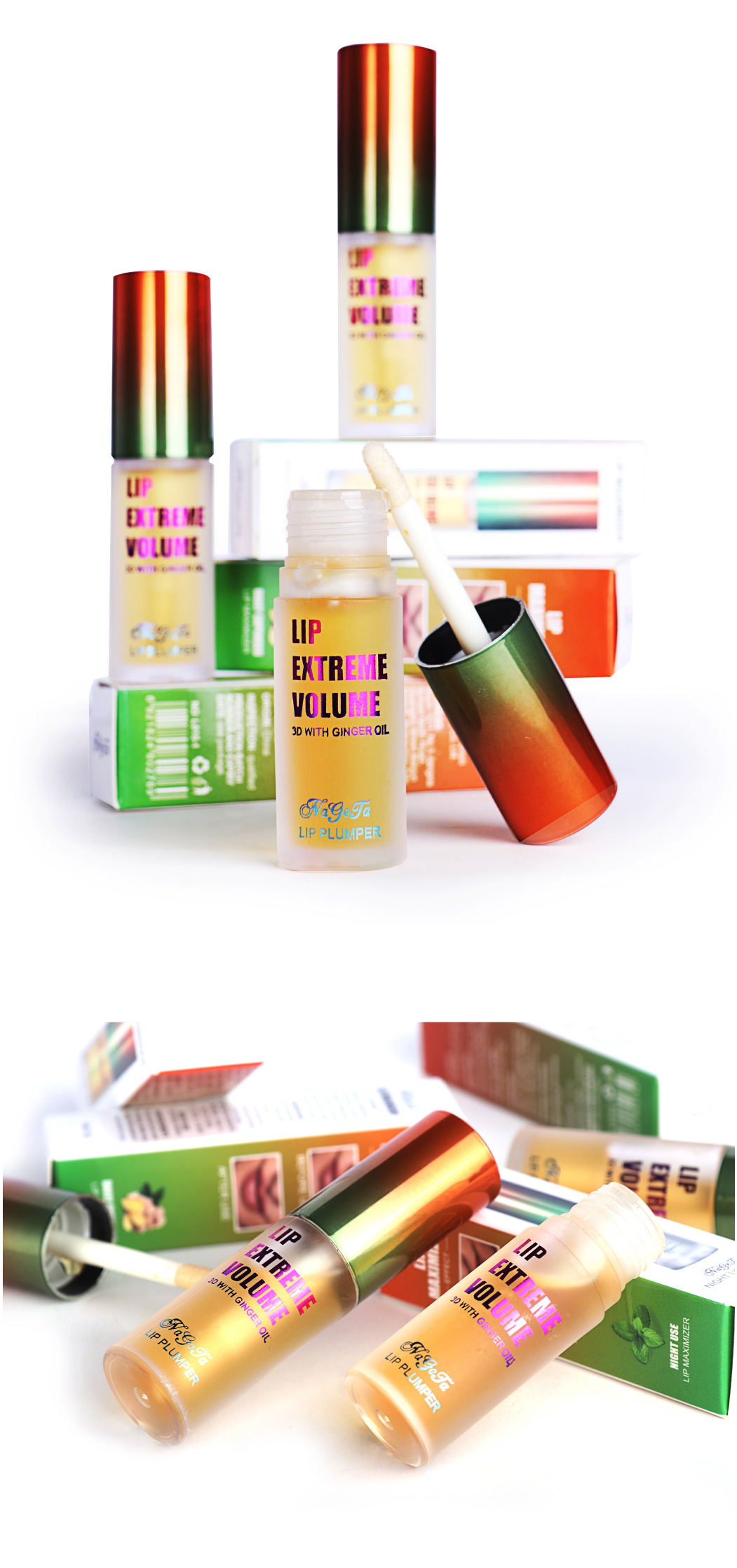 跨境彩妆 NAGETA生姜薄荷丰唇油 植物唇部护理精华液增强丰满唇部-阿里巴巴