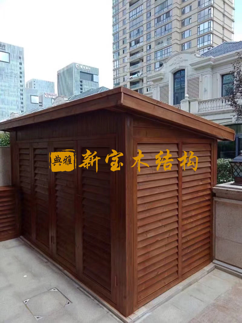 防腐木设备房木屋空调房实木岗亭户外移动售货亭木房子小木屋-阿里巴巴