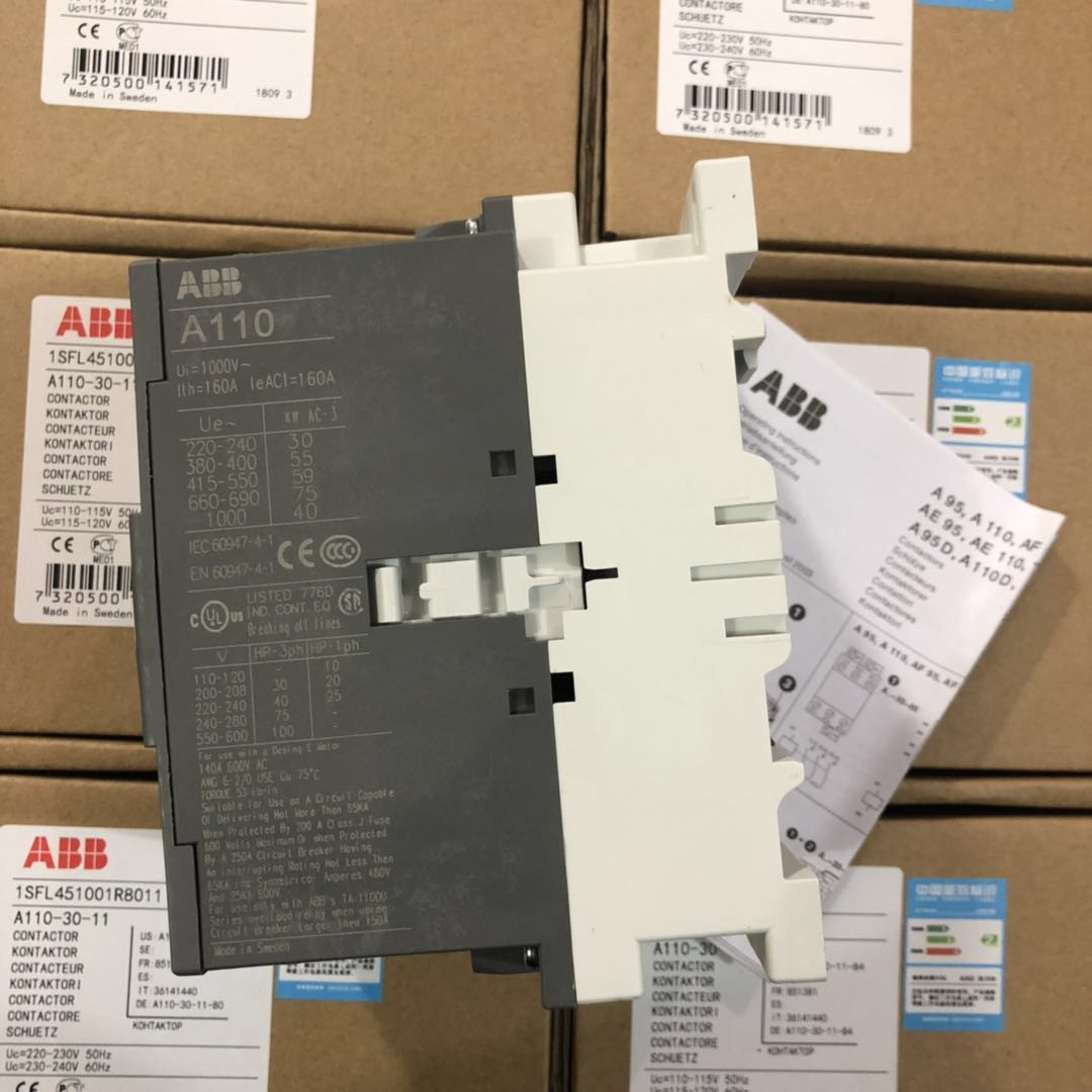 原装正品ABB交流接触器A110-30-11 24V 110V 220V 380V 110A-阿里巴巴