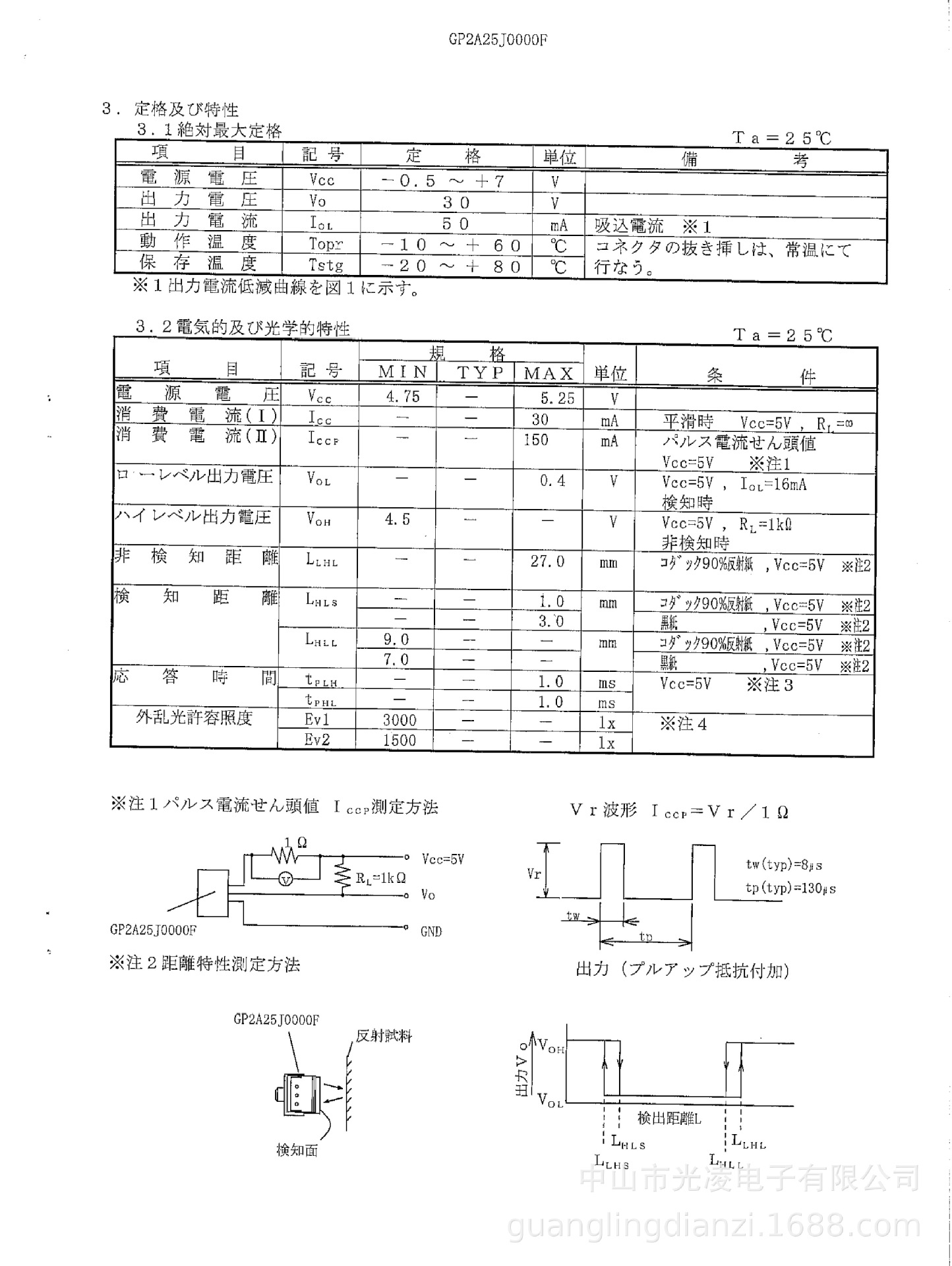 夏普SHARP红外感应器接收发射反射式光电传感器GP2A25医疗用-阿里巴巴