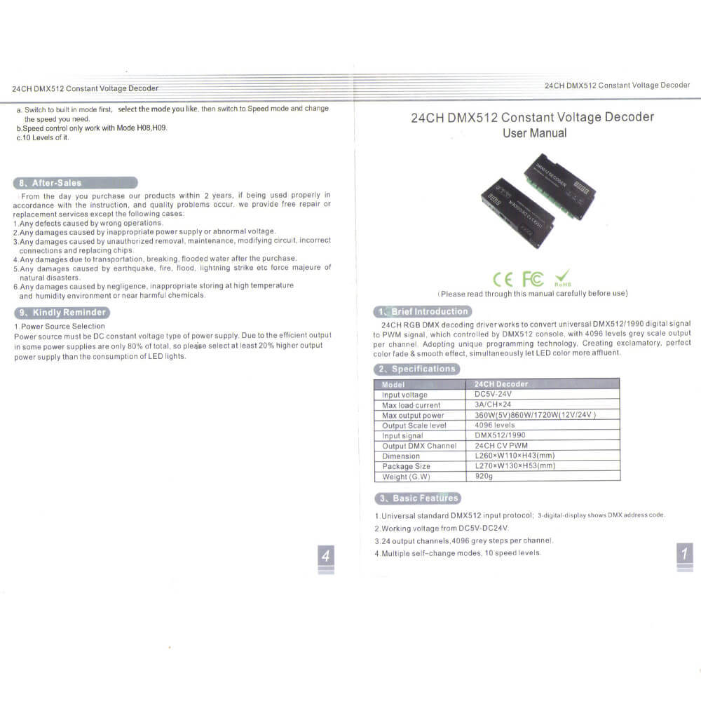 厂家直销24通道DMX512解码器舞台工程DMX控制器RGB灯带控制器-阿里巴巴
