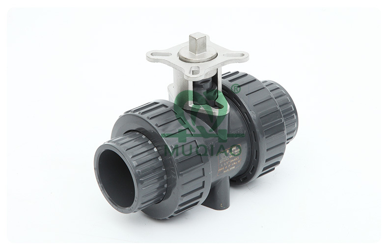 UPVC高平台球阀含支架轴 电动气动配双由令球阀 PVC自控专用球阀-阿里巴巴