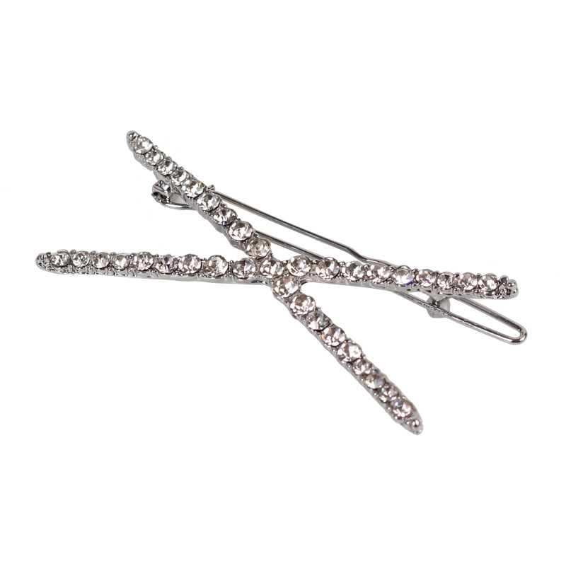 Wholesale rhinestone x cross simple hairpin - Nihaojewelry