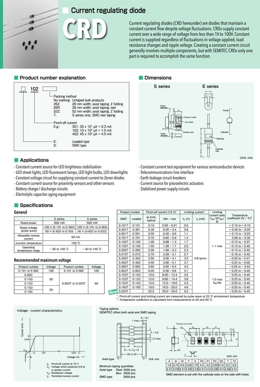 全新原装日本石塚semitec S-562T E-562 恒流二极管CRD 5.6mA100V-阿里巴巴