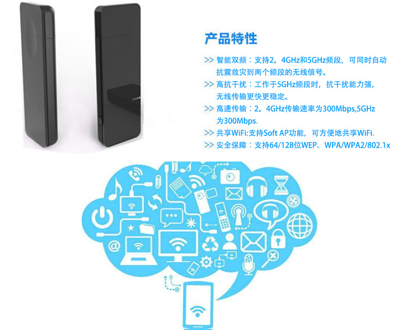 RT5572无线网卡300Mbps 双频2.4G/5G信号接收5.8G Ralink无线网卡-阿里巴巴