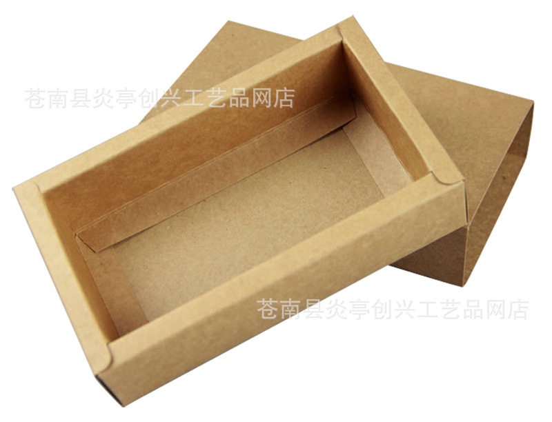 现货 牛皮纸抽屉盒黑卡盒牛皮纸彩印包装盒复古牛皮纸盒-阿里巴巴