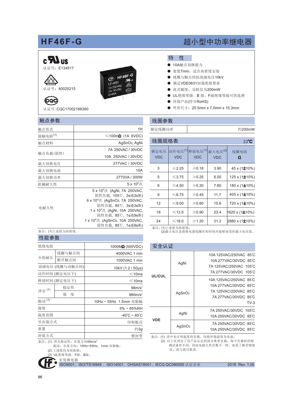 原装宏发超薄高负载继电器HF46F-G-5 12 24-HS1 HS1T 一组常开 7A-阿里巴巴